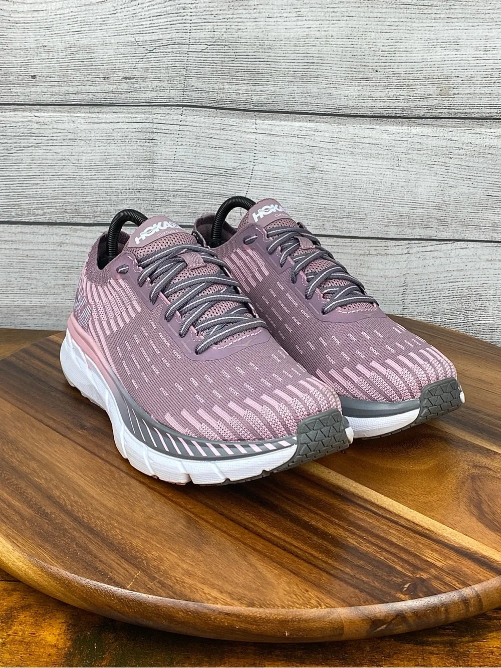 Hoka | Shoes | Hoka One One Clifton 5 Knit Cameo Pink Running Shoes ...